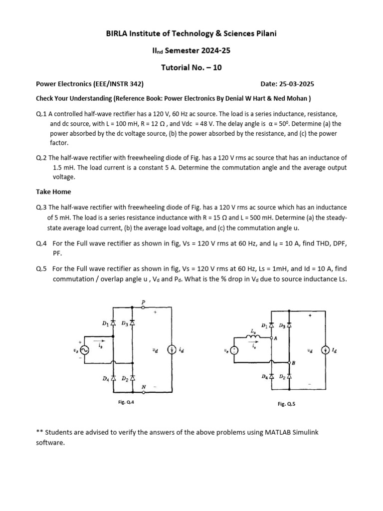 PEL - Tut.-10 (Half +full Wave Rectifier) | PDF