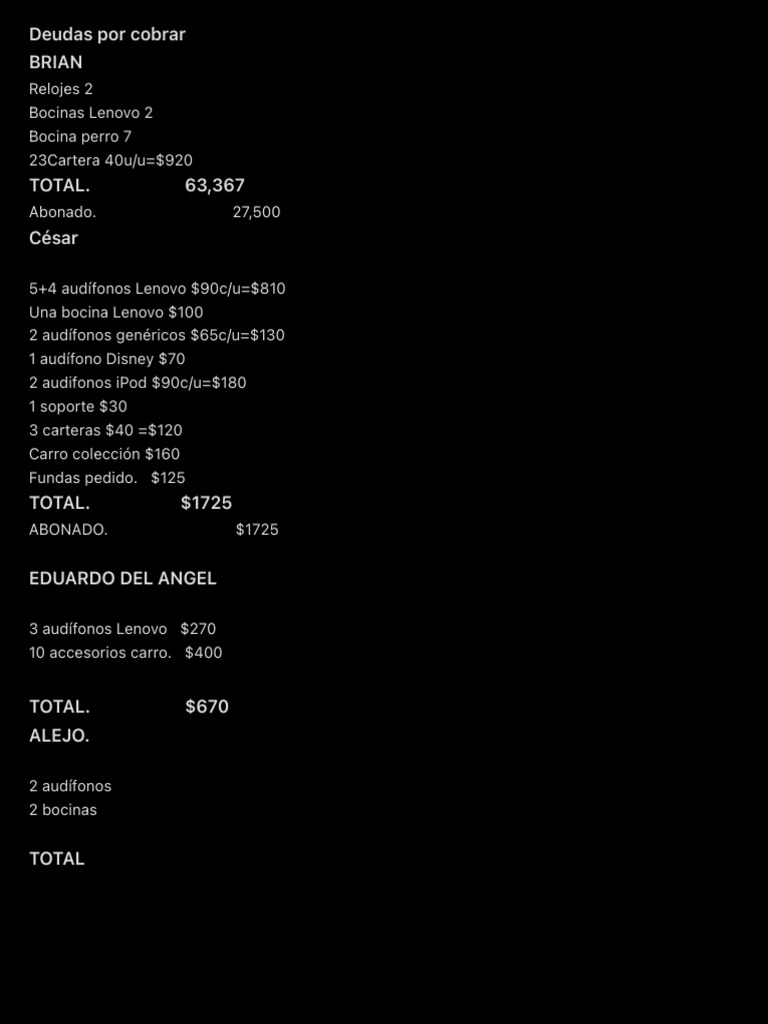 Deudas Por Cobrar | PDF