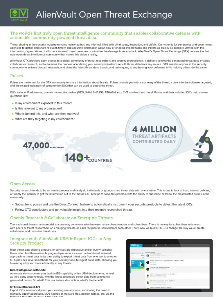 AlienVault Open Threat Exchange | PDF | Computer Security | Security