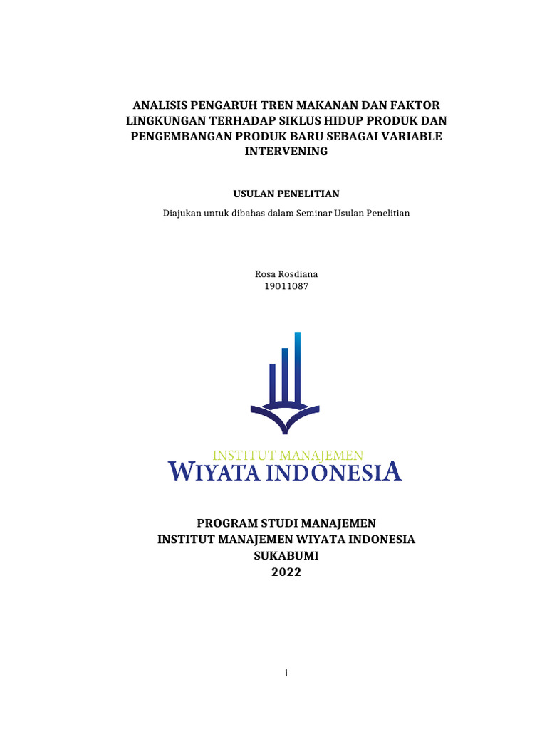 CONTOH format usulan penelitian | PDF
