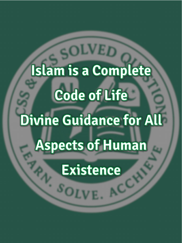 Islam Is Complete Code of Life Compelete Outline | PDF | Prophets And ...