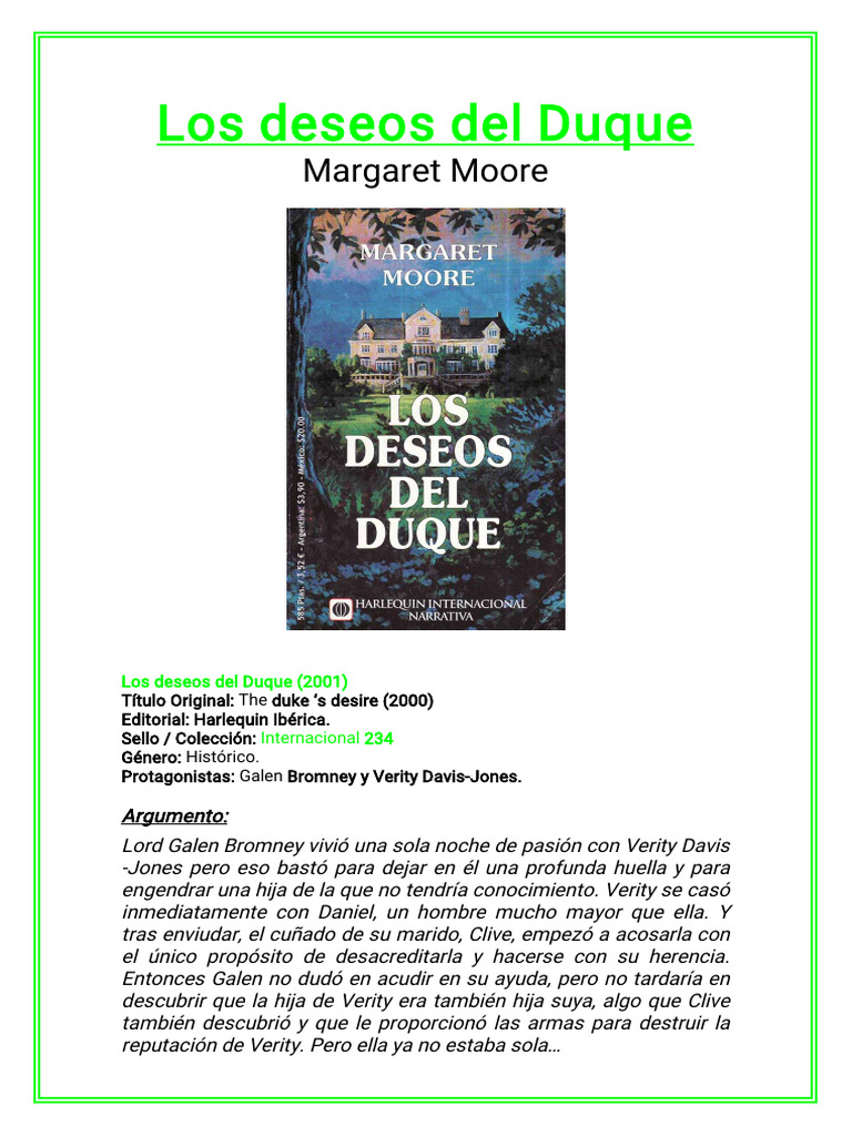 Margaret Moore - Los deseos del duque | PDF