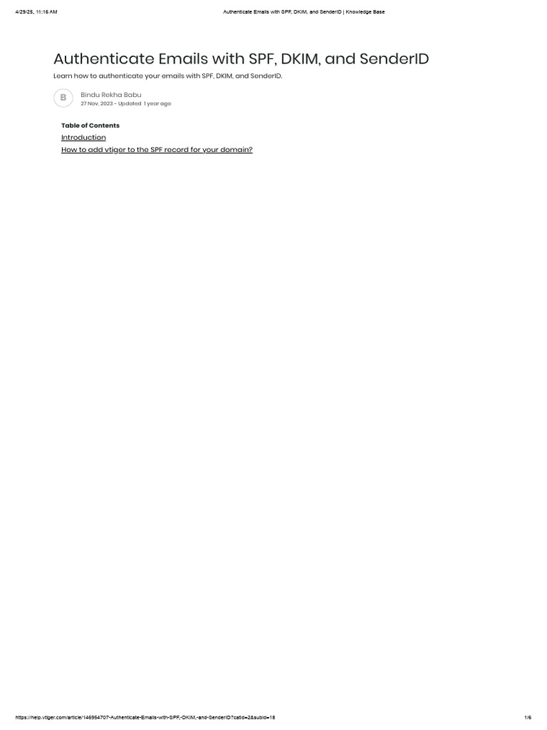 Authenticate Emails With SPF, DKIM, and SenderID - Knowledge Base | PDF | Security | Cyberwarfare