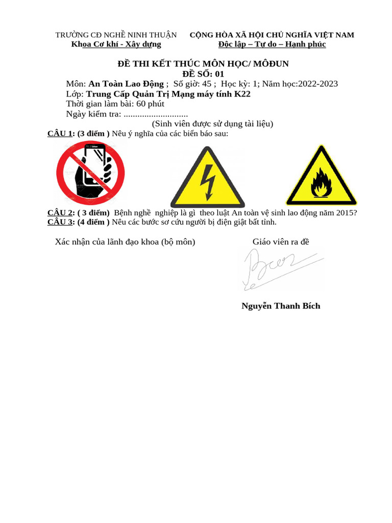 đề thi An toan QTM | PDF