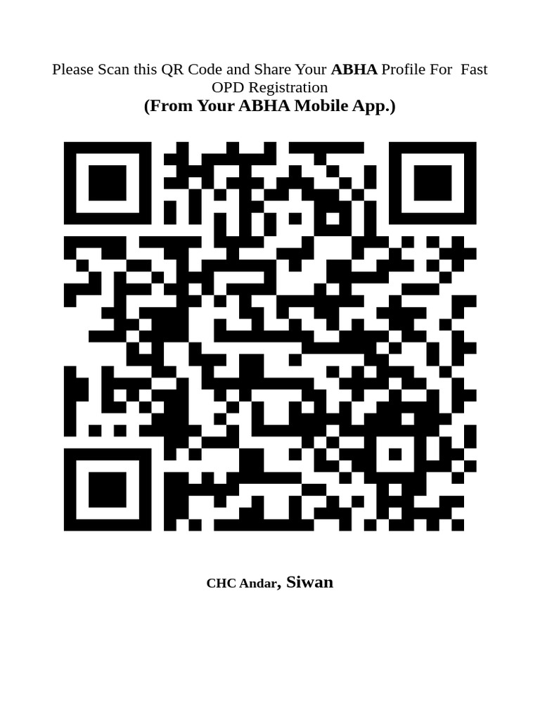 CHC Andar Siwan Abdm QR Code | PDF