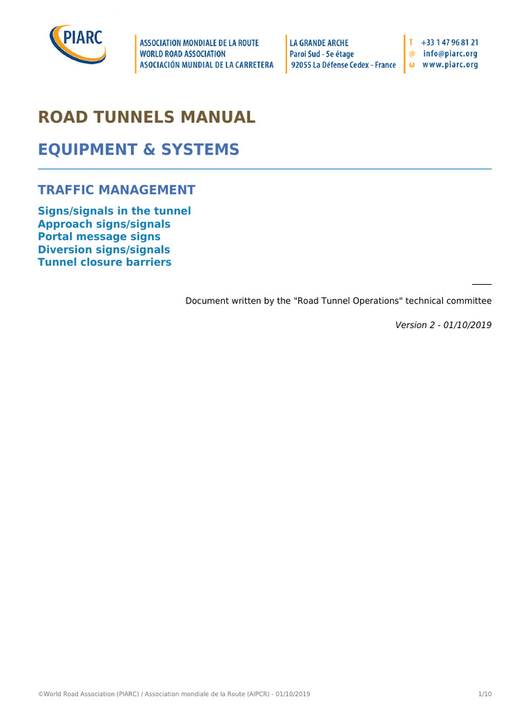 (PIARC) Traffic - Management - 2019 - 09 - 28 - v2 | PDF | Traffic ...