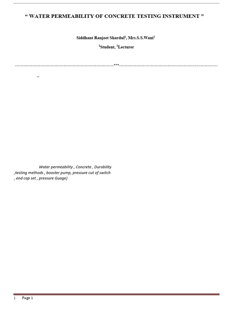 Water Permeability Testing in Concrete | PDF | Concrete | Building ...