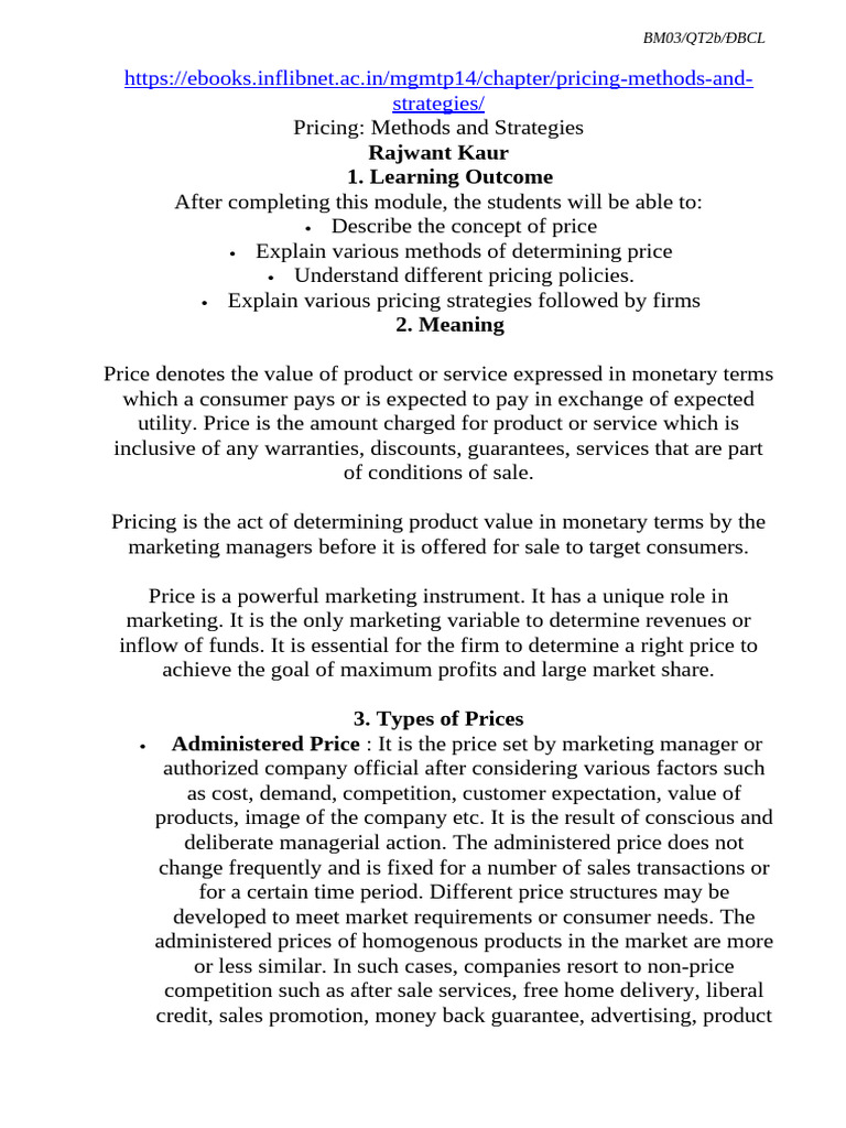 Methods and Stratergies of Pricing in Marketing | PDF | Pricing | Demand