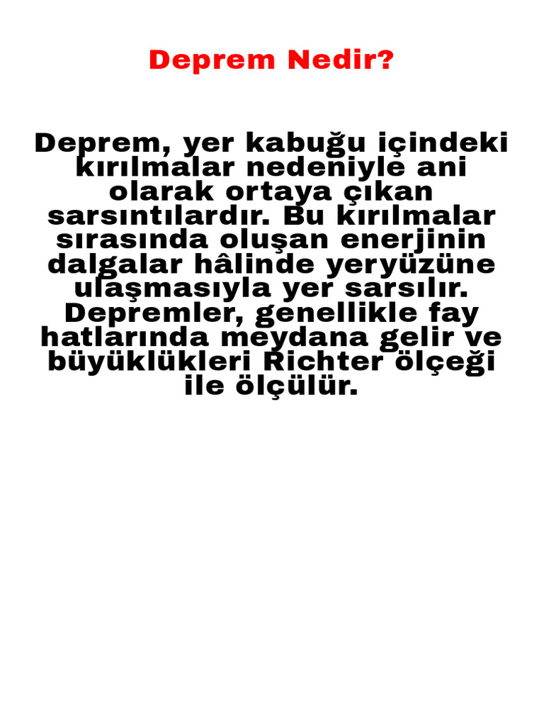 Deprem Nedir PDF | PDF