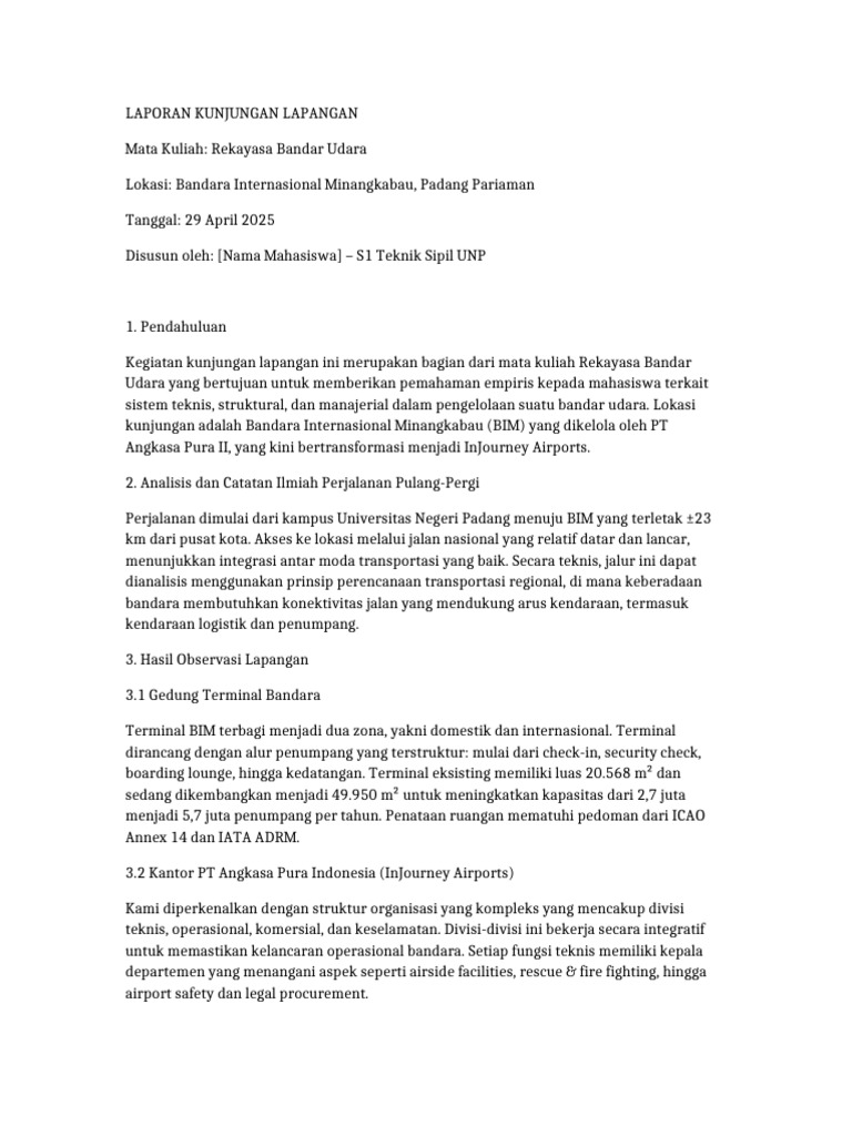 Laporan Kunjungan BIM Revisi | PDF