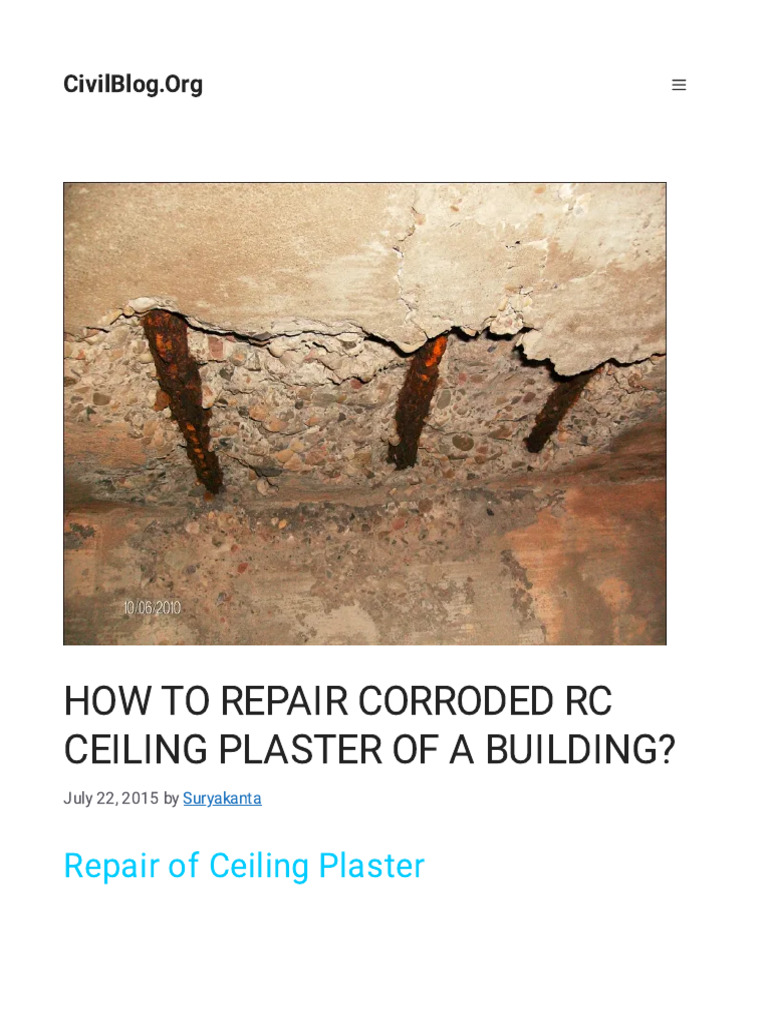 How To Repair Corroded RC Ceiling Plaster of A Building | PDF ...