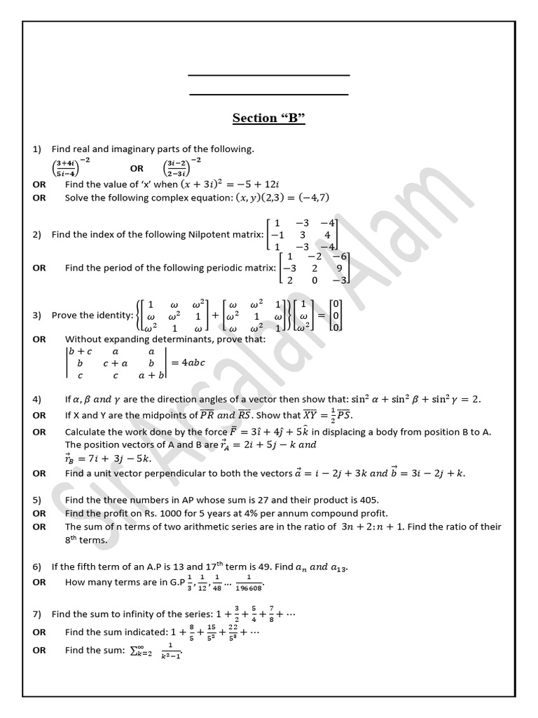 XI Maths TGT Paper 24 - 25 | PDF | Mathematical Objects | Mathematics