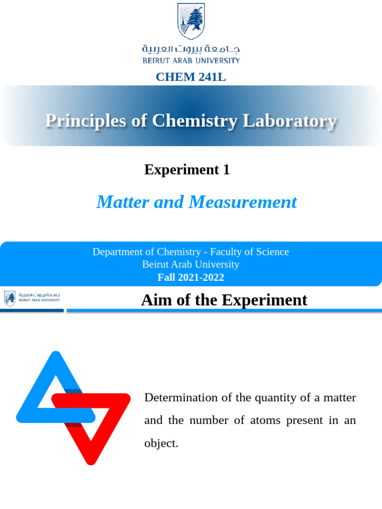 Matter Measurement in Chemistry Lab | PDF | Mole (Unit) | Chemistry