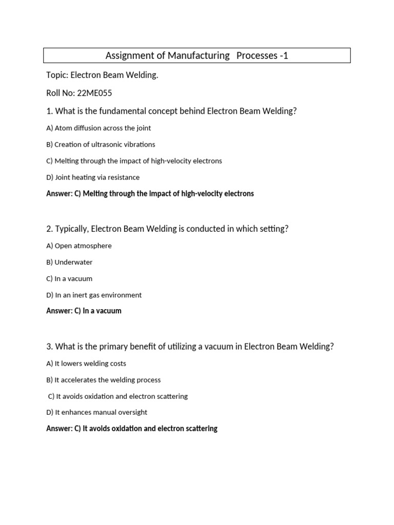 Electron Beam Welding in Vacuum | PDF