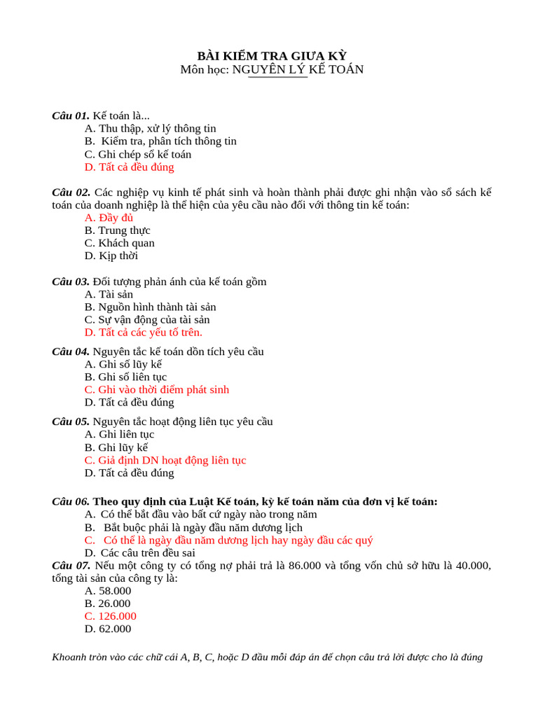 Cau Hoi Kiem Tra Giua Ky NLKT | PDF