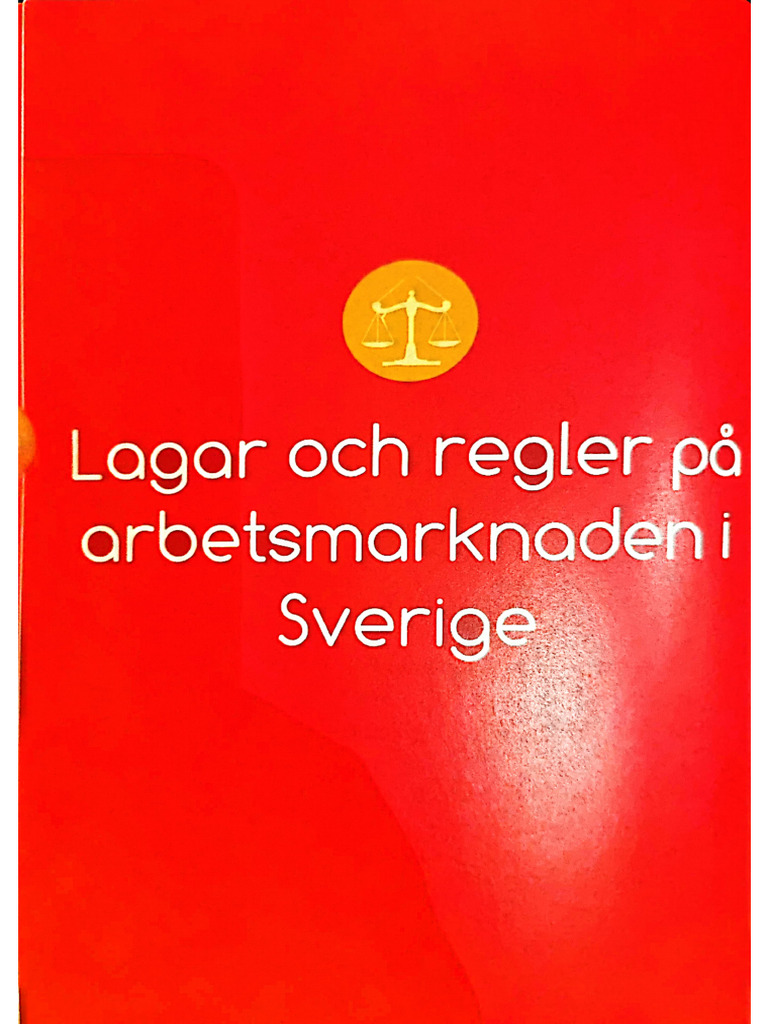 Lagar o regler på arbetsmarknaden i Sverige | PDF