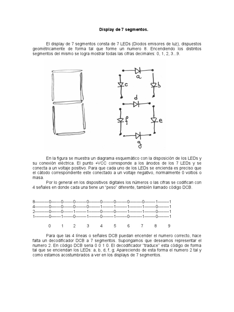 Display de 7 Segmentos | PDF | Diodo emisor de luz | Diodo