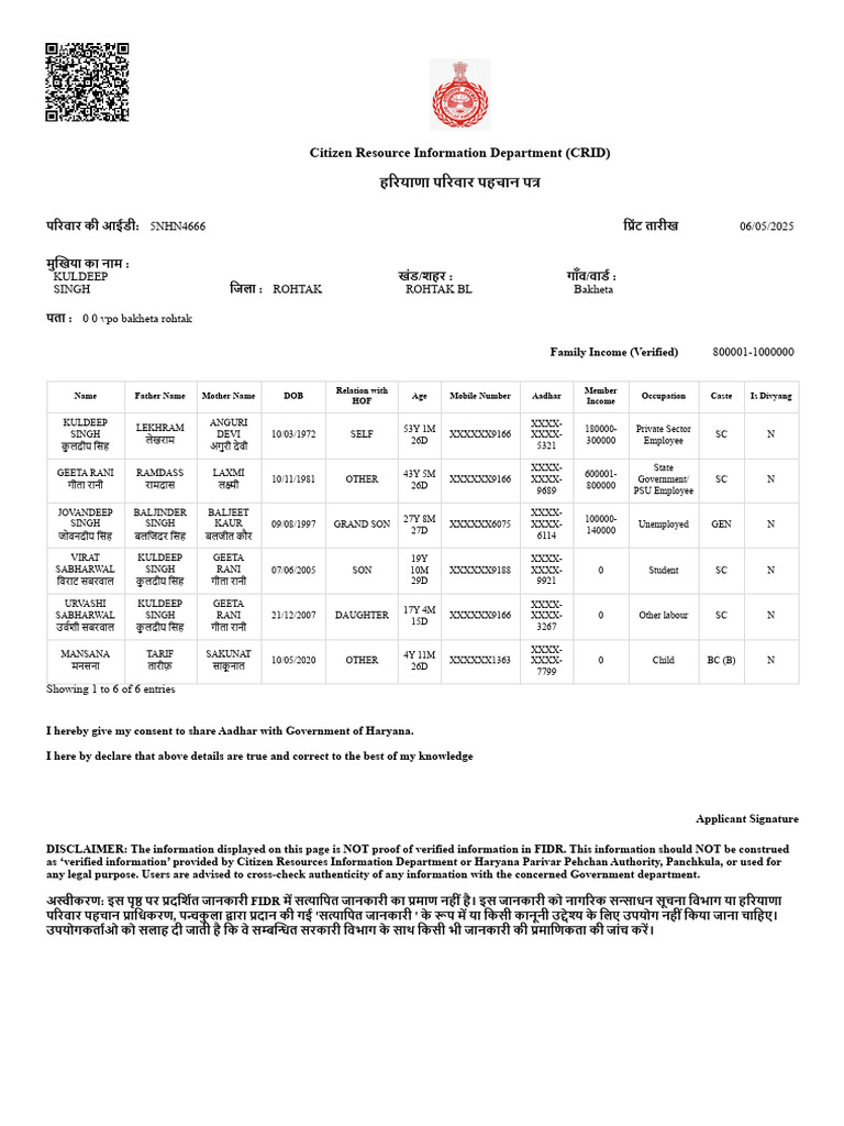 Rampal Family Id | PDF