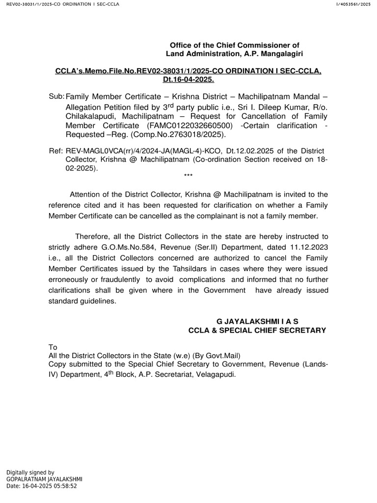 Certain Clarification of FMC Certificate | PDF