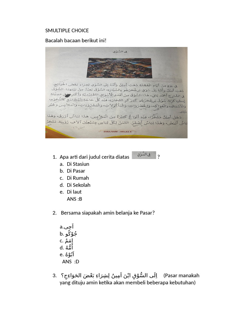 Soal Khusni B Arab Jawaban | PDF