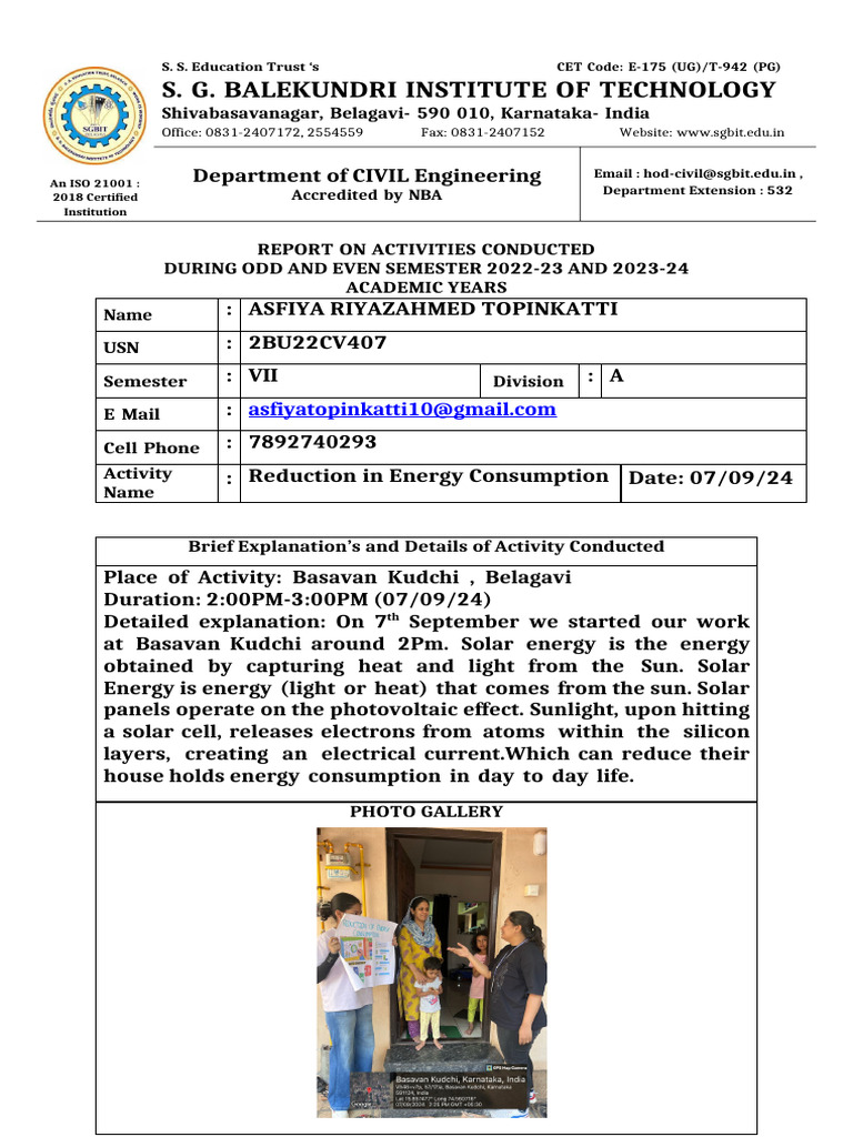 Energy Conservation Awareness Activities | PDF | Sustainable Energy ...