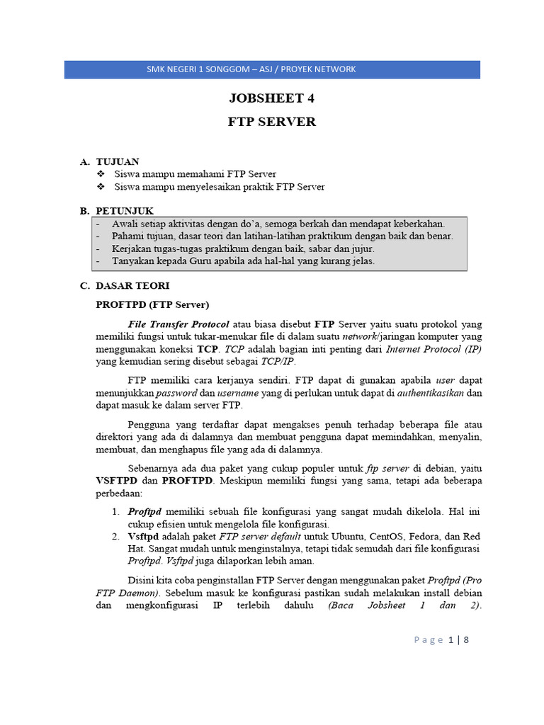Jobsheet 4 - FTP Server | PDF