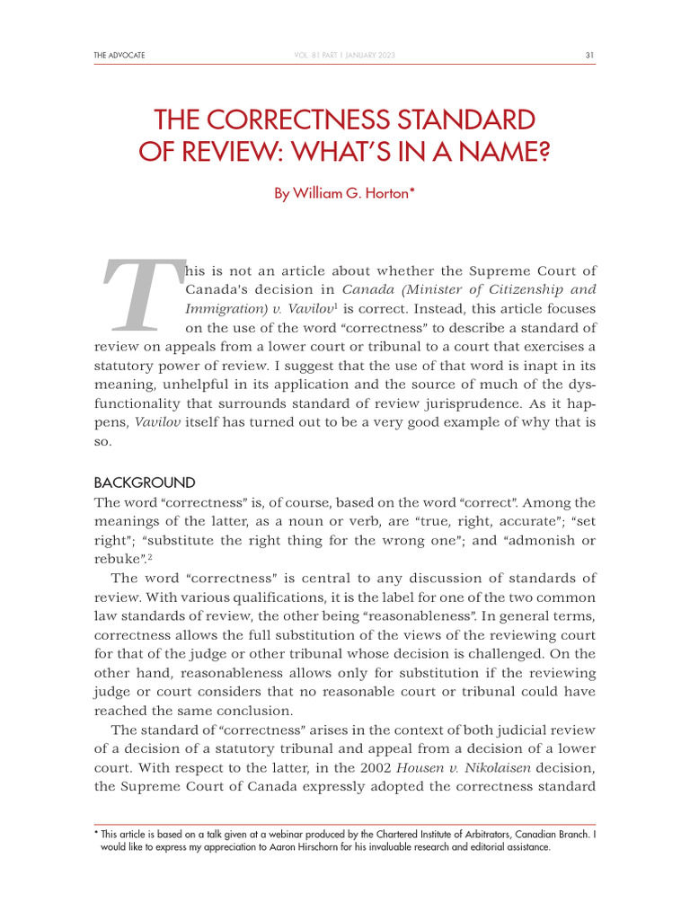 Reevaluating the Correctness Standard | PDF | Standard Of Review | Appeal