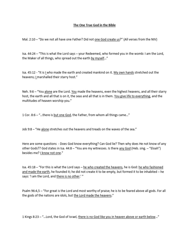 WMSCOG - Only ONE God - With Underlines | PDF | Glory (Religion ...