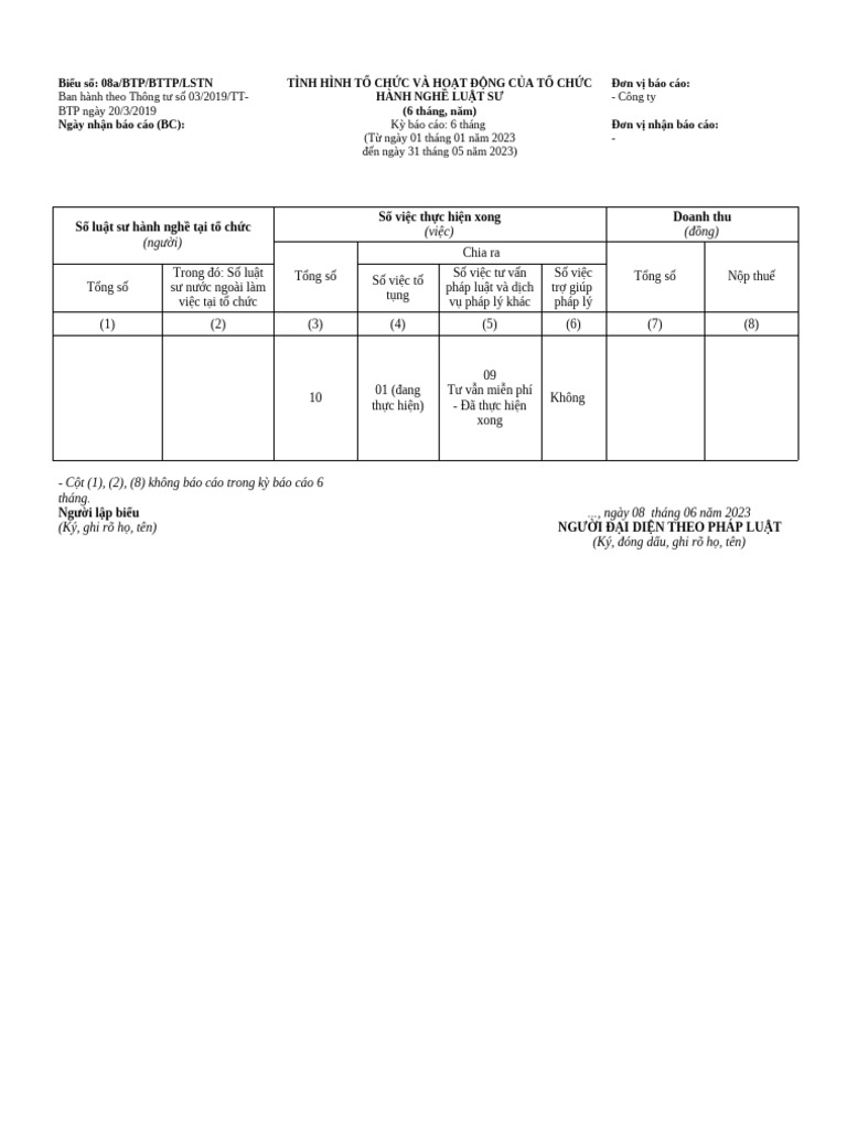 BIỂU-MẪU-BC-08a - Hồng. | PDF