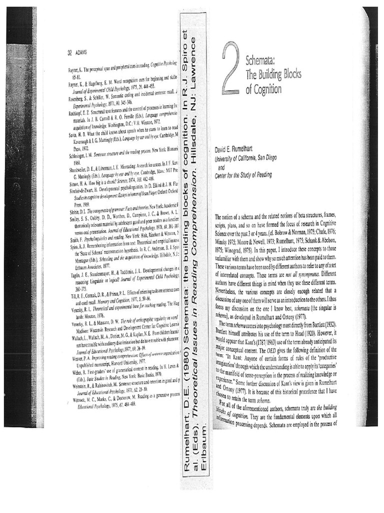 Schemata The Building Blocks of Cognition | PDF