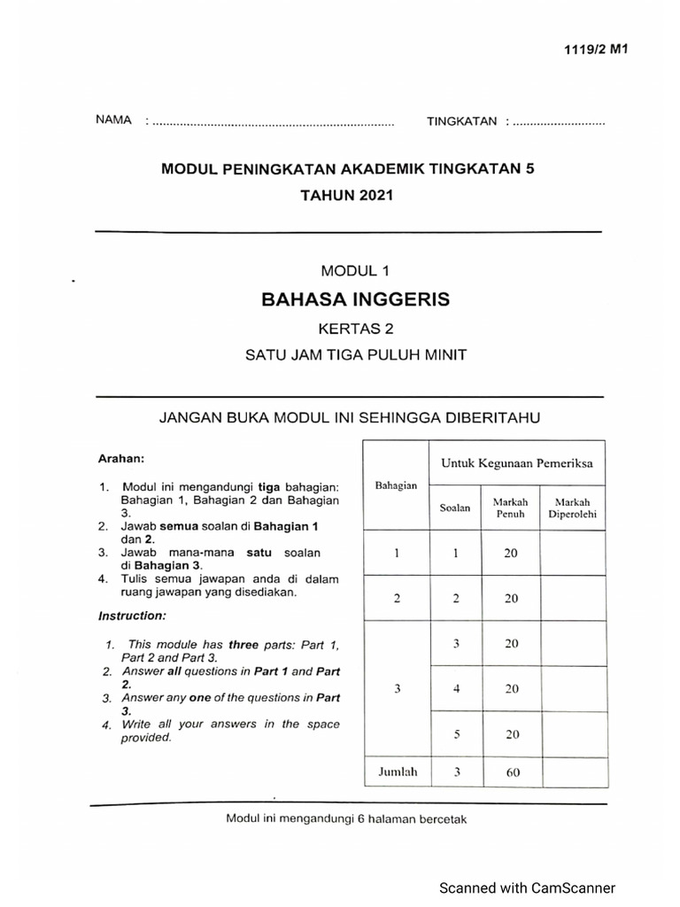 English_Percubaan SPM Bahasa Inggeris _2022 (8) | PDF | Vocabulary | Cognitive Science