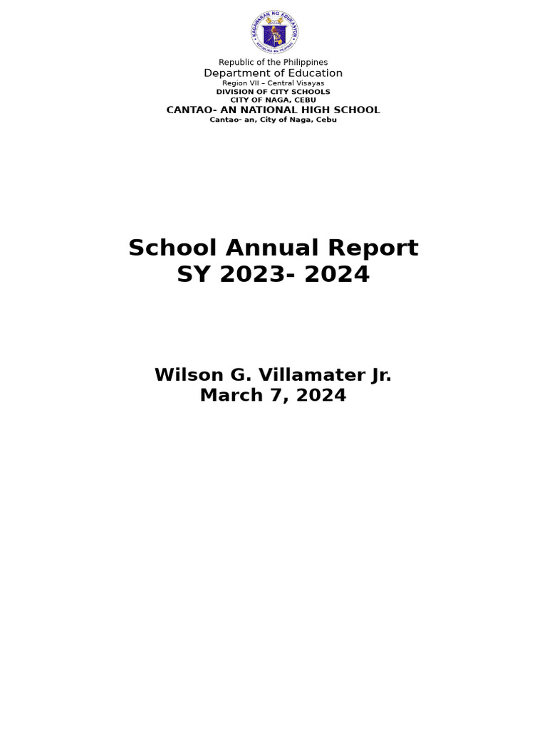 School Annual Report | PDF | Classroom