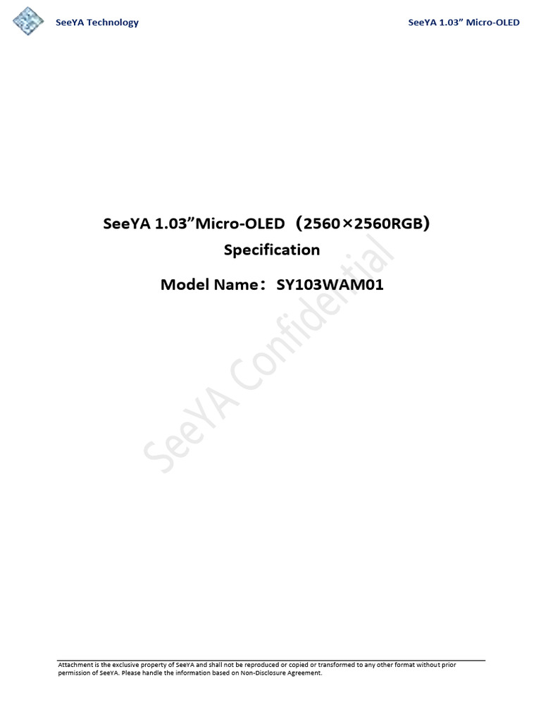 seeya_SY103WAM01_specification_v1-0_20210415 | PDF | Power Supply ...