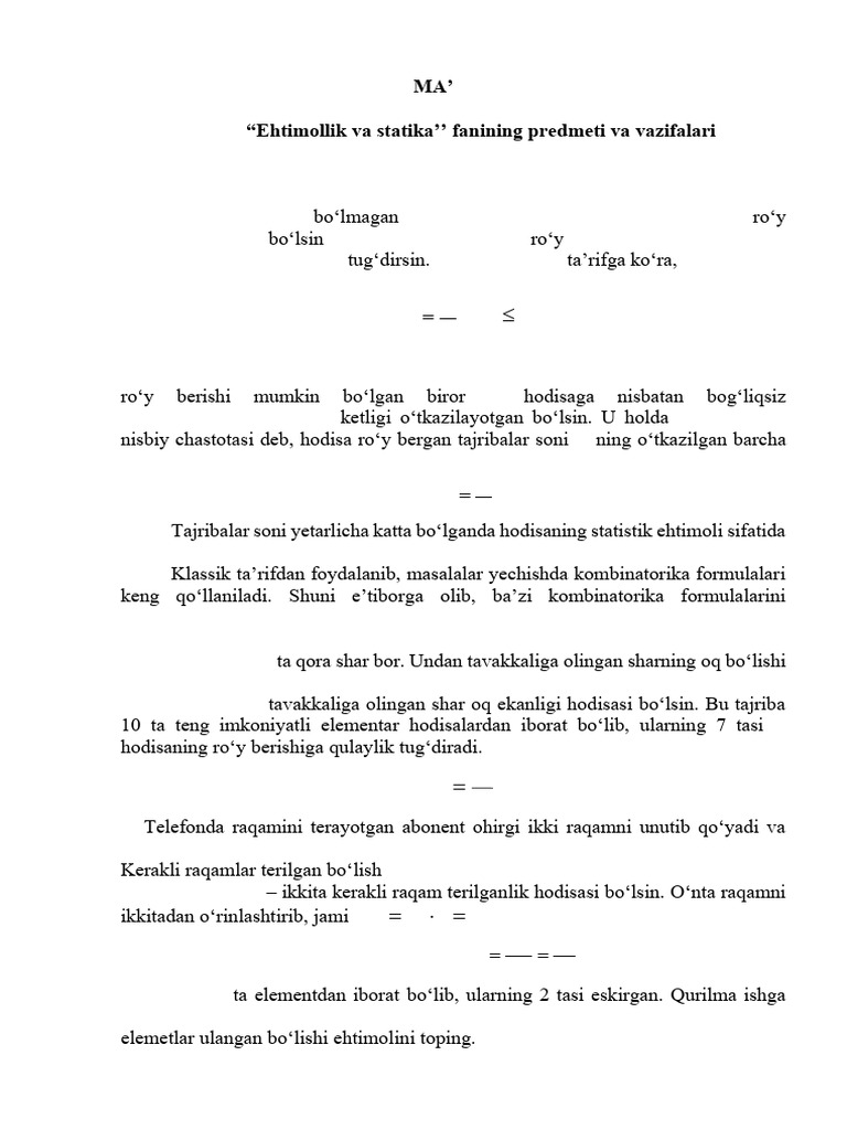 1 Ma'ruza | PDF