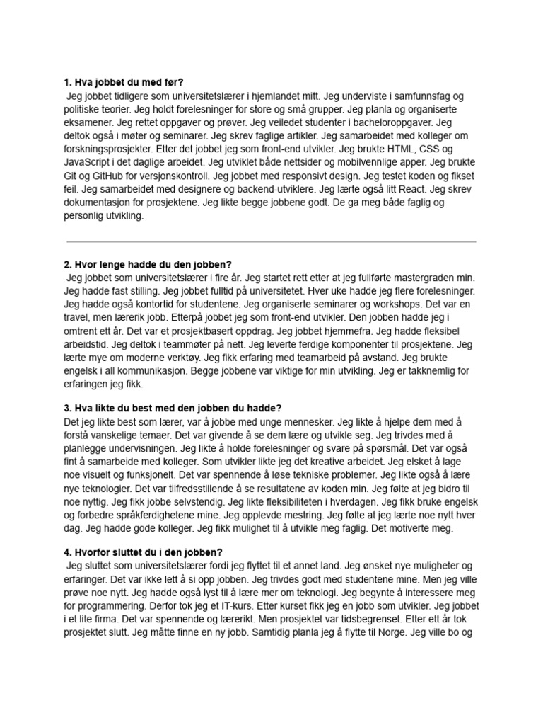 Muntlig Arbeid | PDF