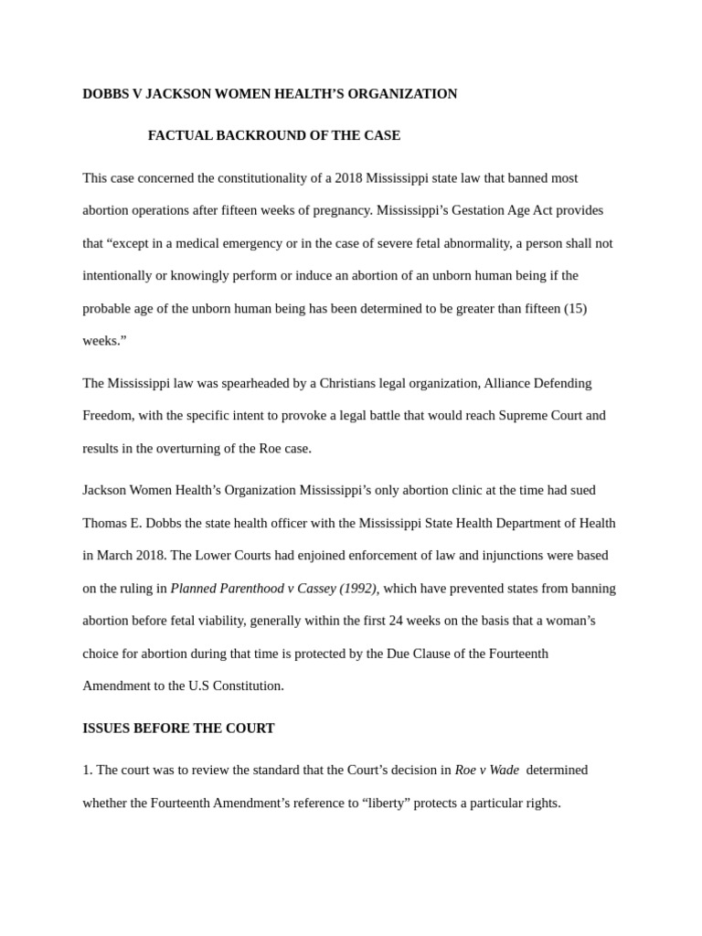 Dobbs V Jackson Women Health | PDF | Human Rights | Public Law