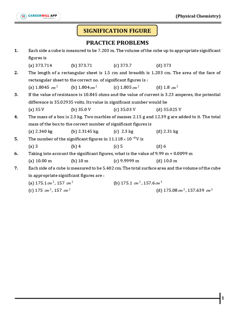Significant Figures in Volume and Area | PDF | Significant Figures | Volt