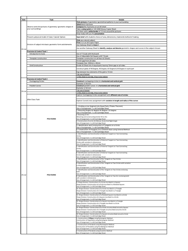 Gc-2024-List of Assignments | PDF | Circle | Triangle