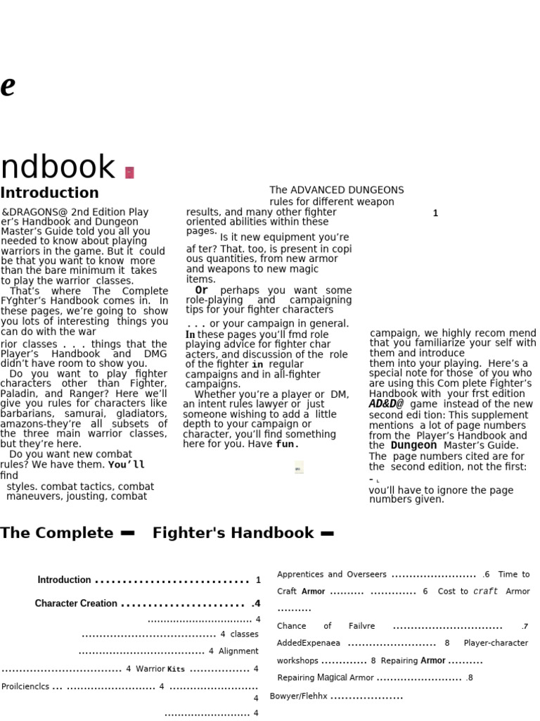 TSR 2110 PHBR1 The Complete Fighter_s Handbook(1) | PDF