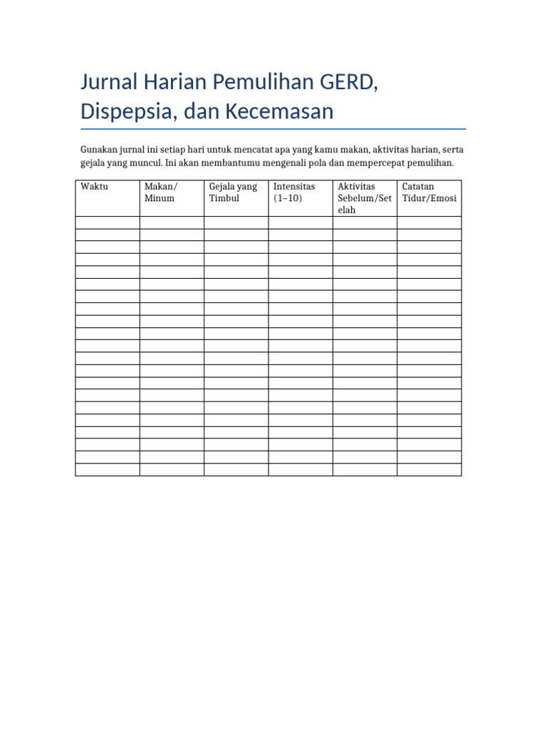 Jurnal Pemulihan GERD Dispepsia Kecemasan | PDF