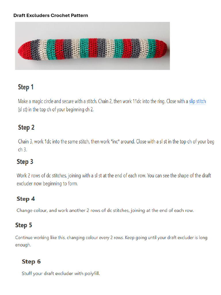 Draft Excluders Crochet Pattern | PDF