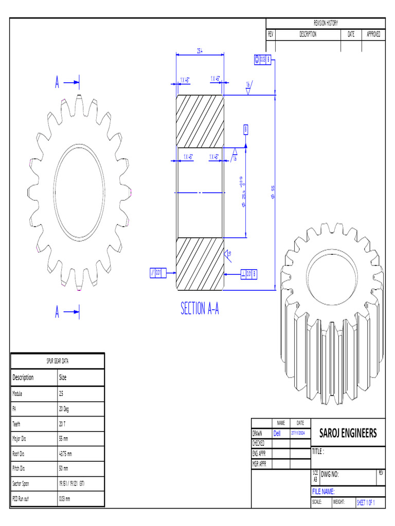 Driver - Spur Gear - 20T-2.5M-20PA | PDF