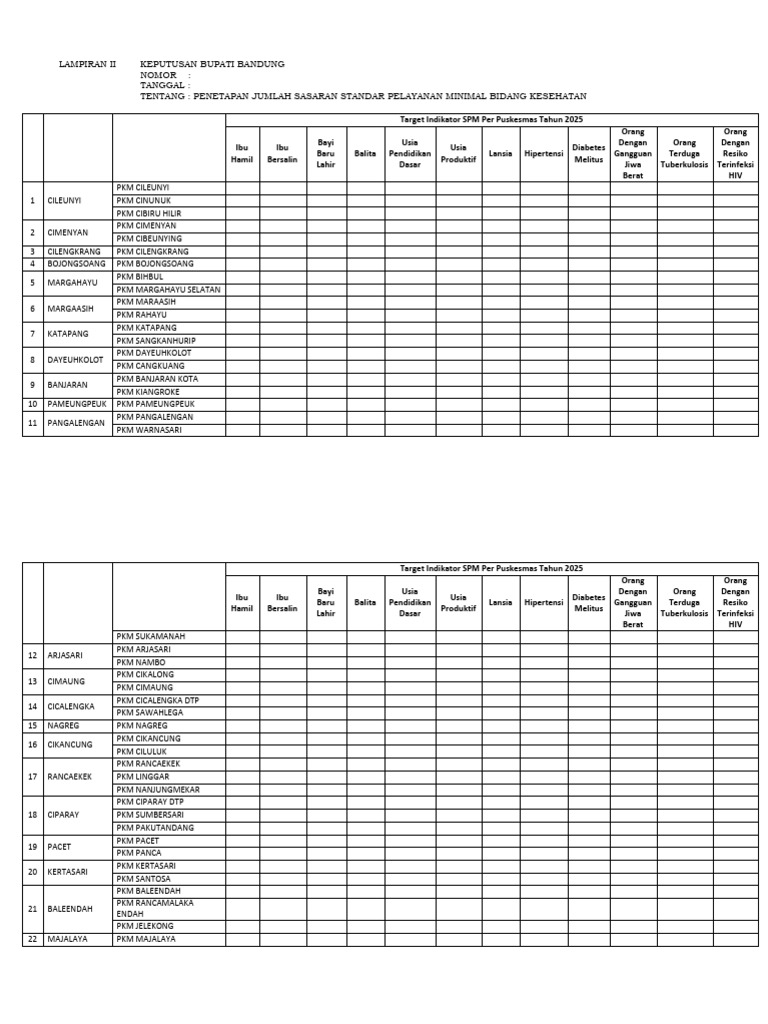 Lampiran Target SPM 2025 | PDF