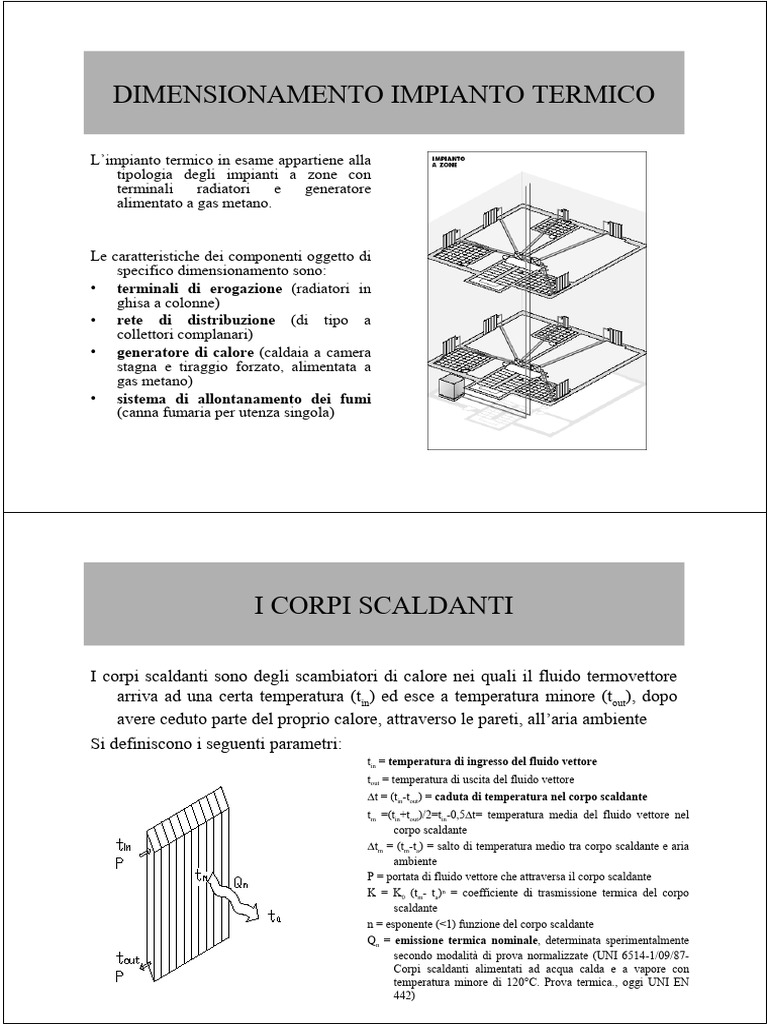 Dimensionamento Impianto Termico | PDF