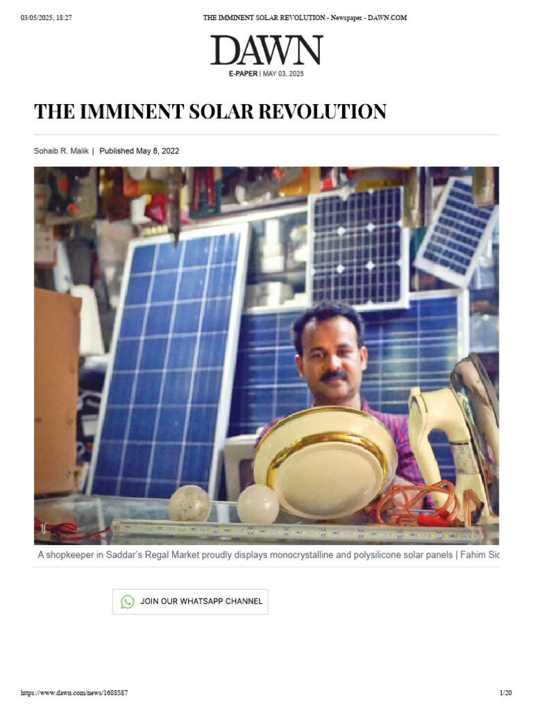 THE IMMINENT SOLAR REVOLUTION - Newspaper | PDF | Photovoltaics | Solar ...