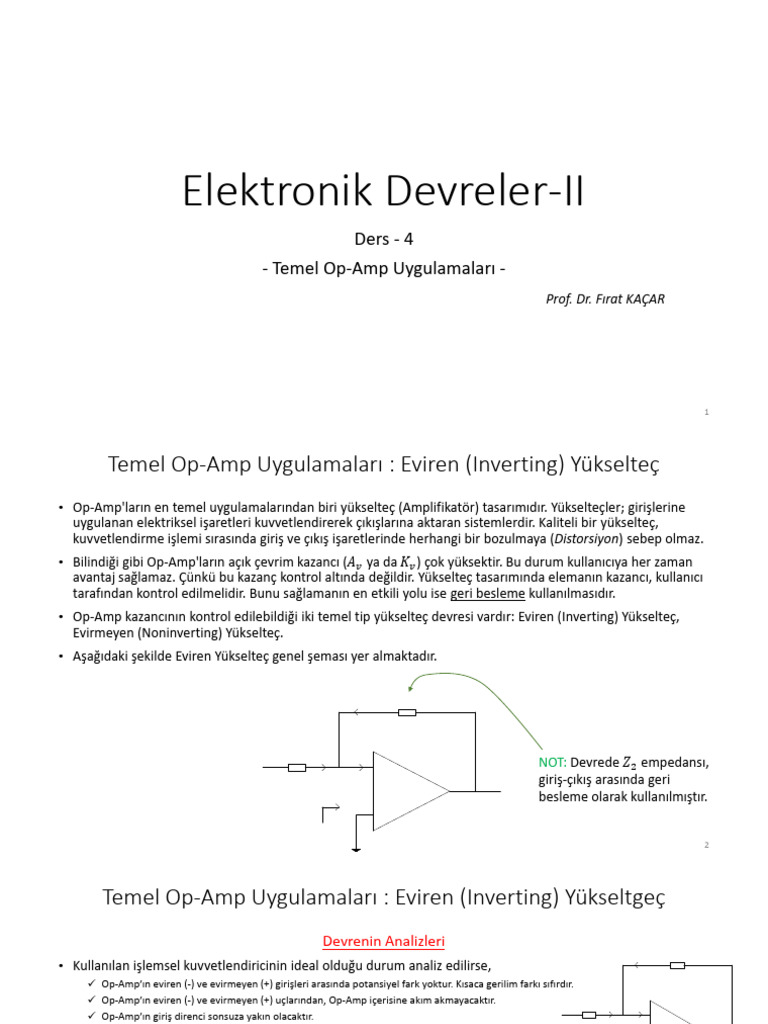 Elektronik Devreler - II (Hafta-4) | PDF