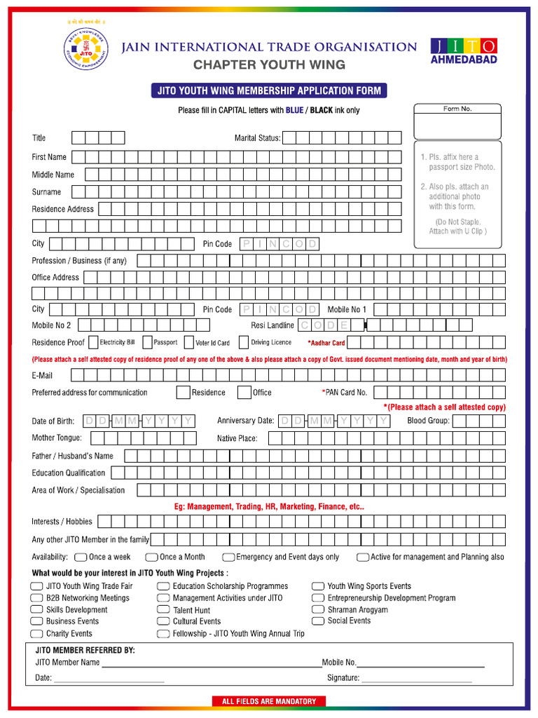 Youth Wing Membership Form | PDF