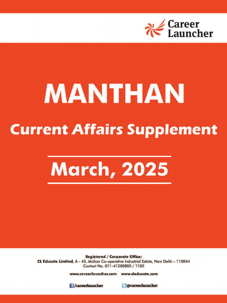 Manthan Current Affairs - March 2025 | PDF | Biofuel | Air Pollution