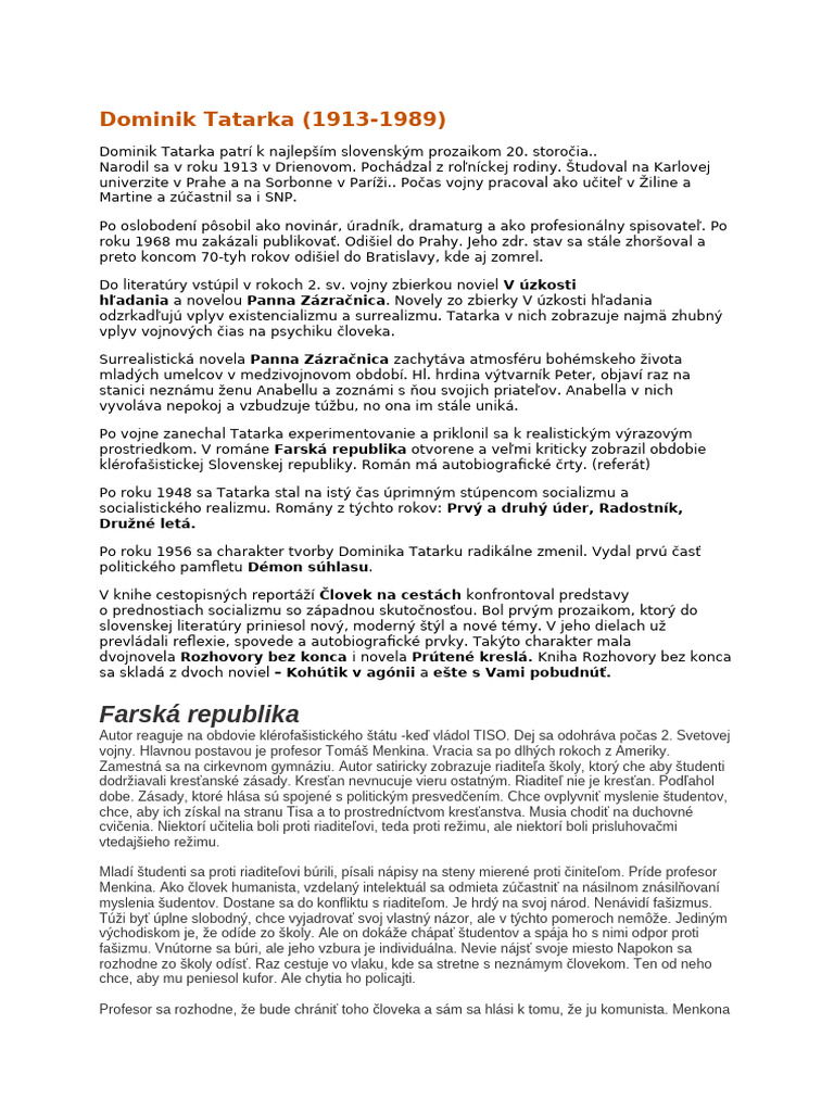 Dominik Tatarka | PDF