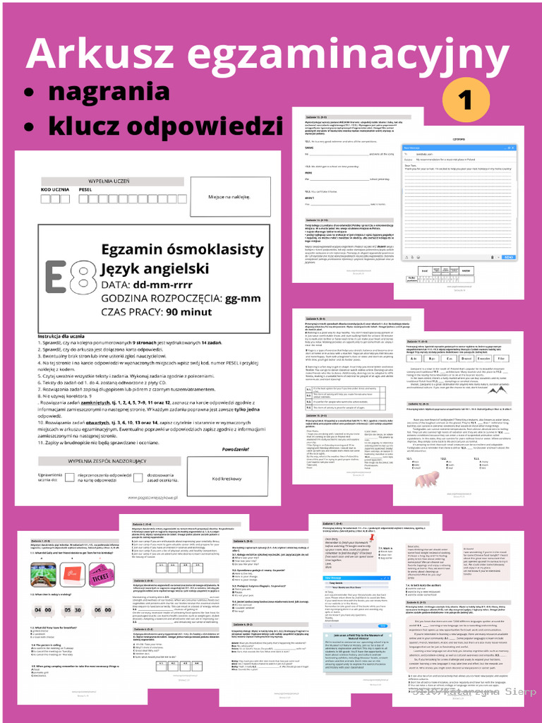 E8 Arkusz Egzaminacyjny NR 1 1683401533 | PDF
